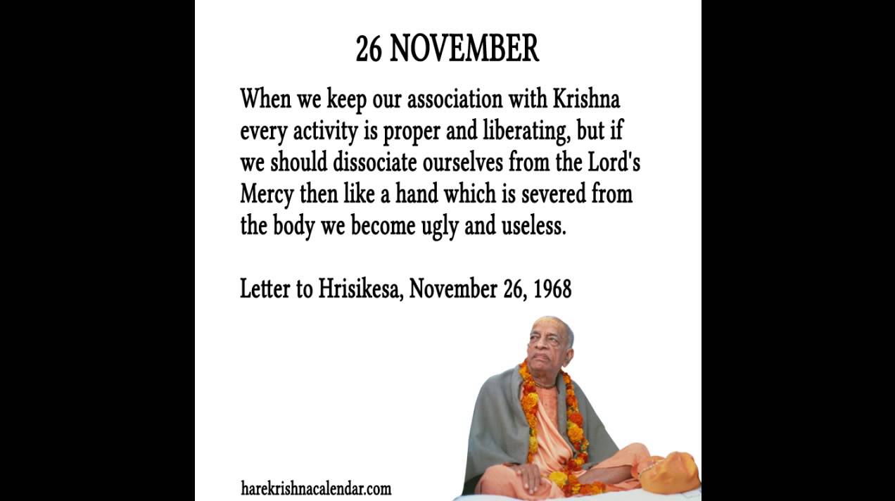 Quote of the day (November 26) by Srila Prabhupada - HARE KRSNA TV LIVE ...